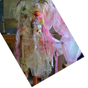 Art to Wear Beautiful XL Ethereal Jacket PINK HYDRANGEA Fairy Wearable ...