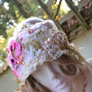 Wonderful Elf Angora Pale Pink/ivory Hat Smurfette Forest Fairy Gypsy ...