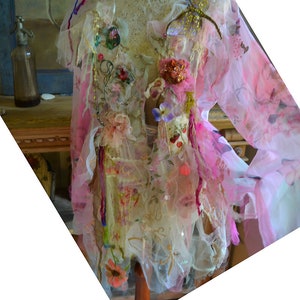 Art to Wear Beautiful XL Ethereal Jacket PINK HYDRANGEA Fairy Wearable ...