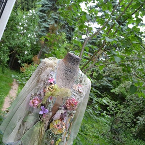 Beautiful Art to Wear Shabby Short Mint Transparent Jacket FOREST ...