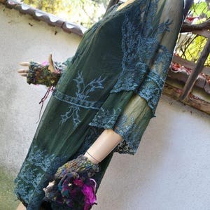 Unique Art to Wear Boho Mittens/gloves Fingerless DEEP FOREST WITCH ...