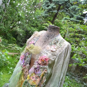 Beautiful Art to Wear Shabby Short Mint Transparent Jacket FOREST ...