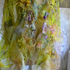Unique Art to Wear Pistachio Chartreuse so Ethereal Woodland Transparent Enchanted Jacket FOREST ...
