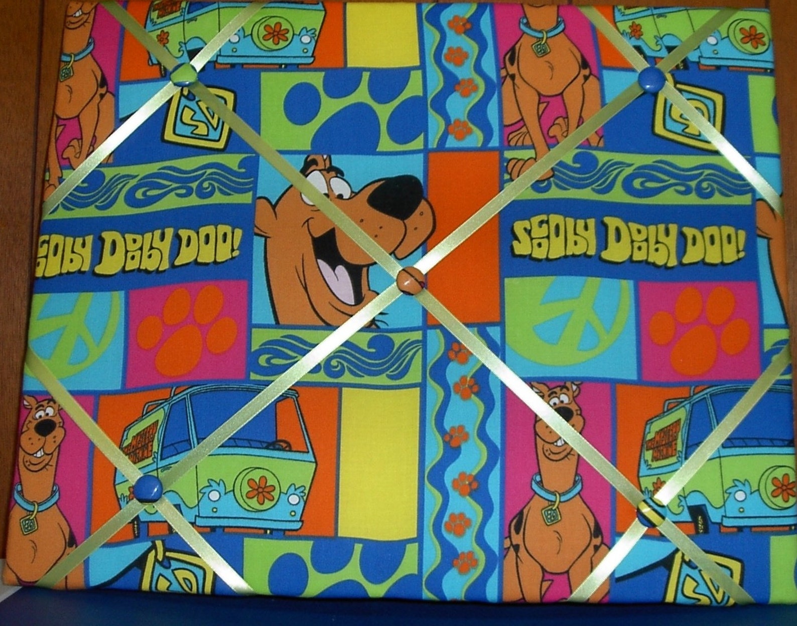 Scooby Doo Mystery Machine Fabric Covered Photo Memory Bulletin Board ...