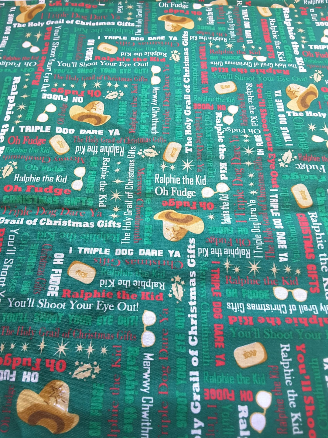 Christmas Story Leg Lamp Red Rider BB Gun Green Allover Print Memory ...