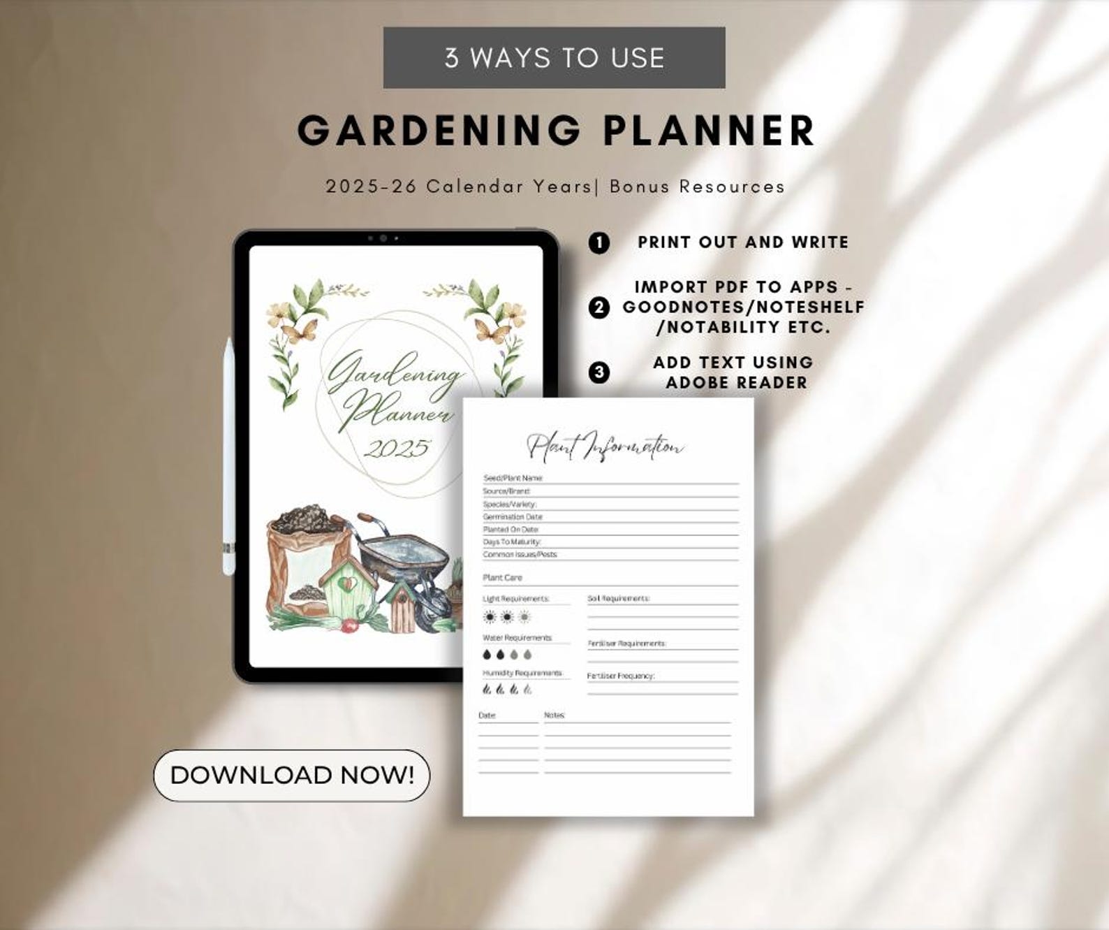 Garden Planner Printable, Gardening Log, Garden Journal, Gardening ...