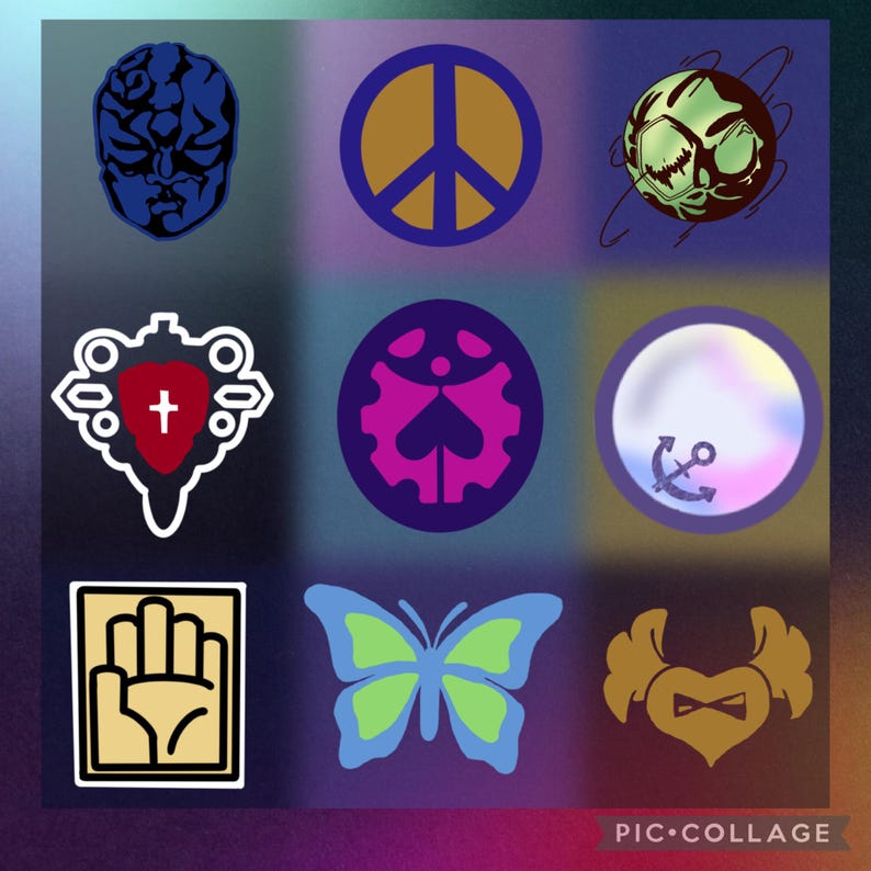 Jojo’s Bizarre Adventure 9 Parts Logos Sticker, Dishwasher Safe ...