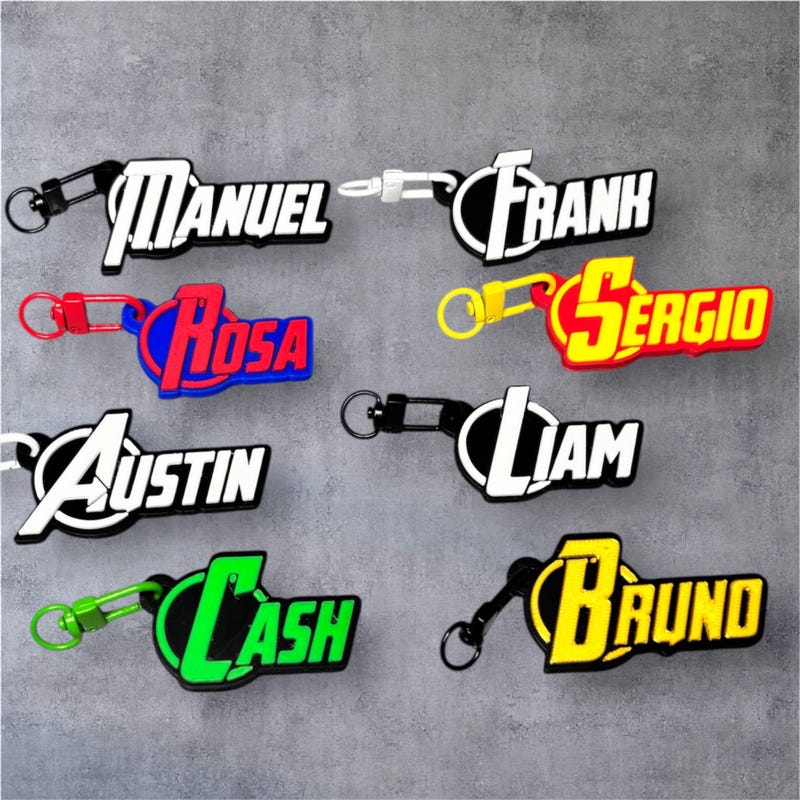 Superhero Name Keychains - Etsy