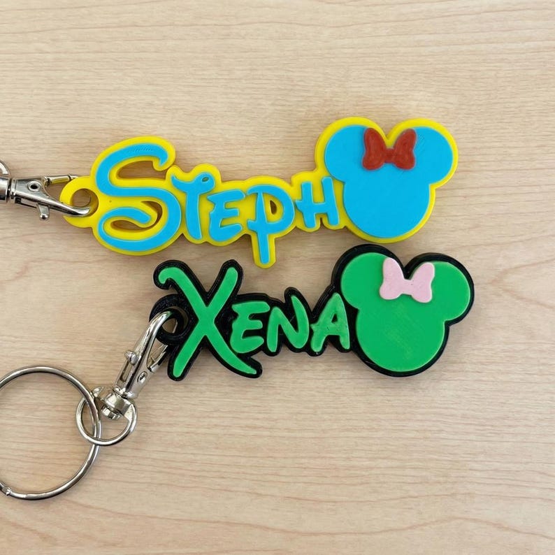 Custom Disney Name Keychain Personalized | 3D Printed Bag Tag, Backpack ...