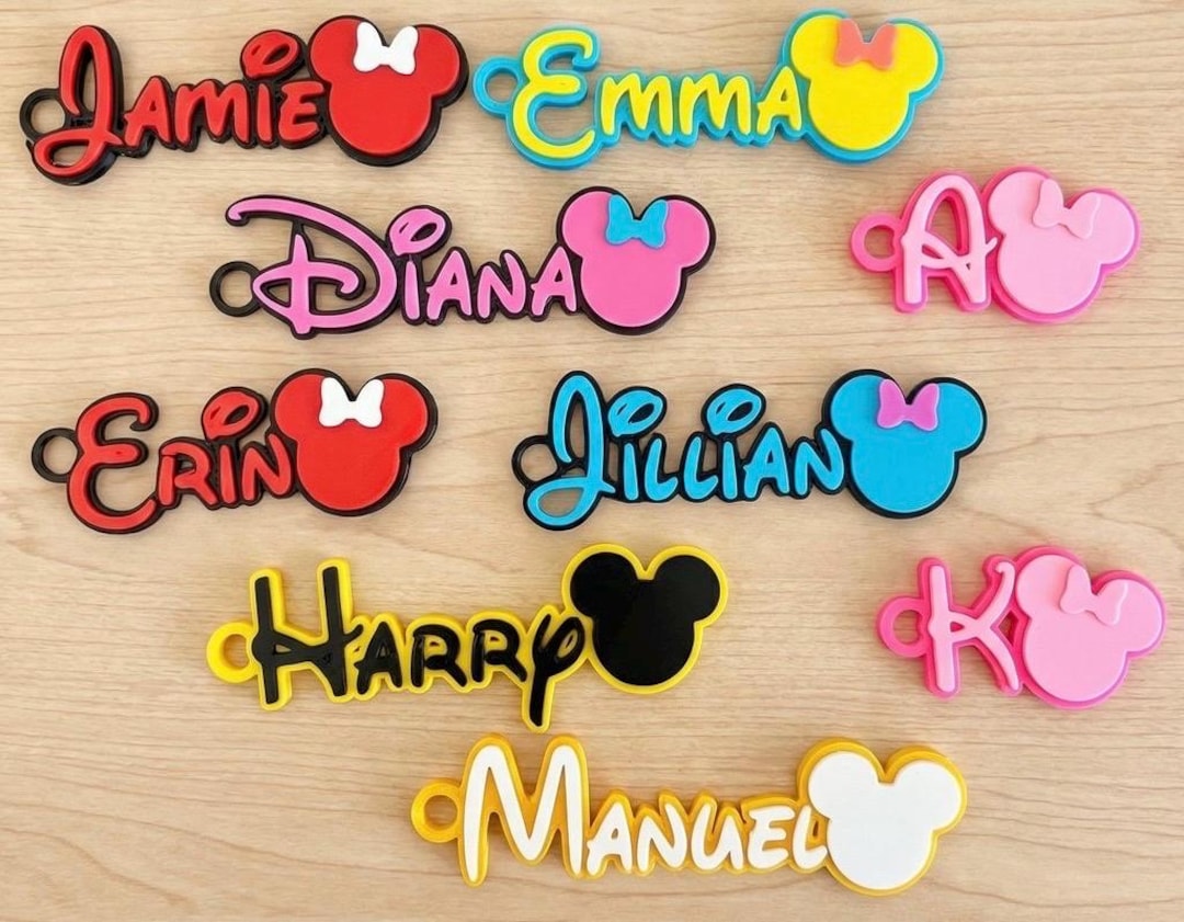 Custom Disney Name Keychain Personalized | 3D Printed Bag Tag, Backpack ...