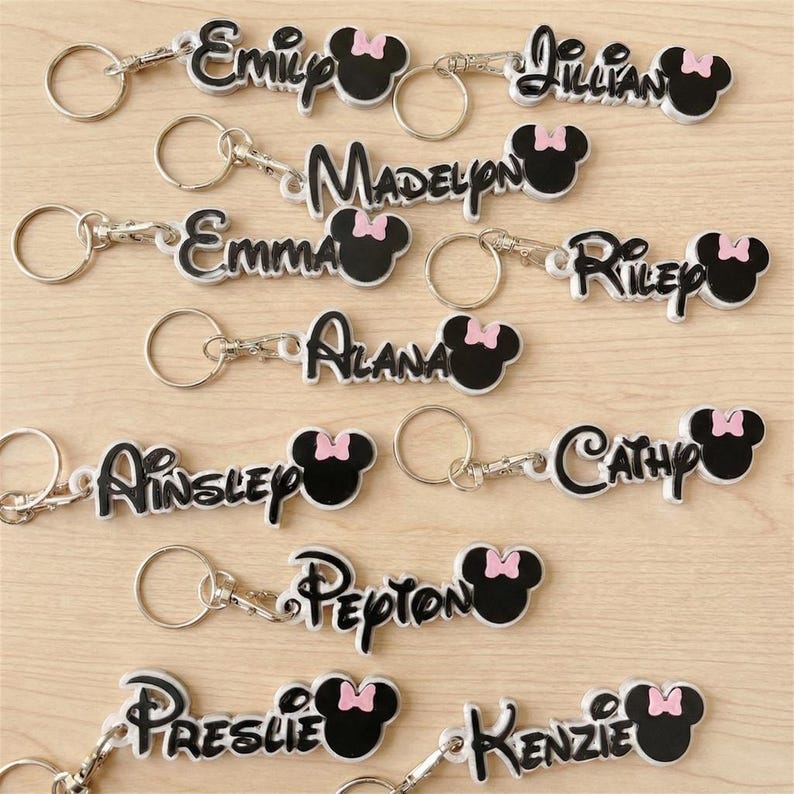 Custom Disney Name Keychain Personalized | 3D Printed Bag Tag, Backpack ...