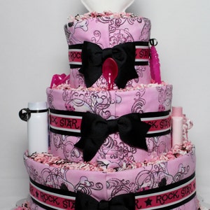 Baby Diaper Cake Punk Rock Star Princess Shower Gift Centerpiece - Etsy
