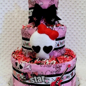 Baby Diaper Cake Girls Punk Rock Star Shower Gift or Centerpiece - Etsy