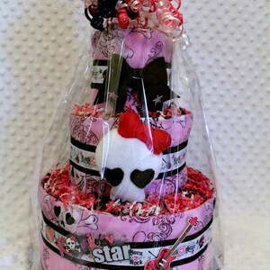 Baby Diaper Cake Girls Punk Rock Star Shower Gift or Centerpiece - Etsy