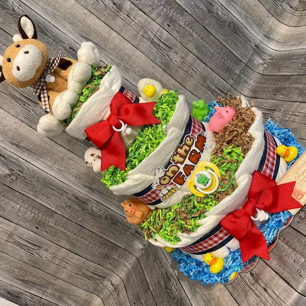 Farm Diaper Cake - Etsy