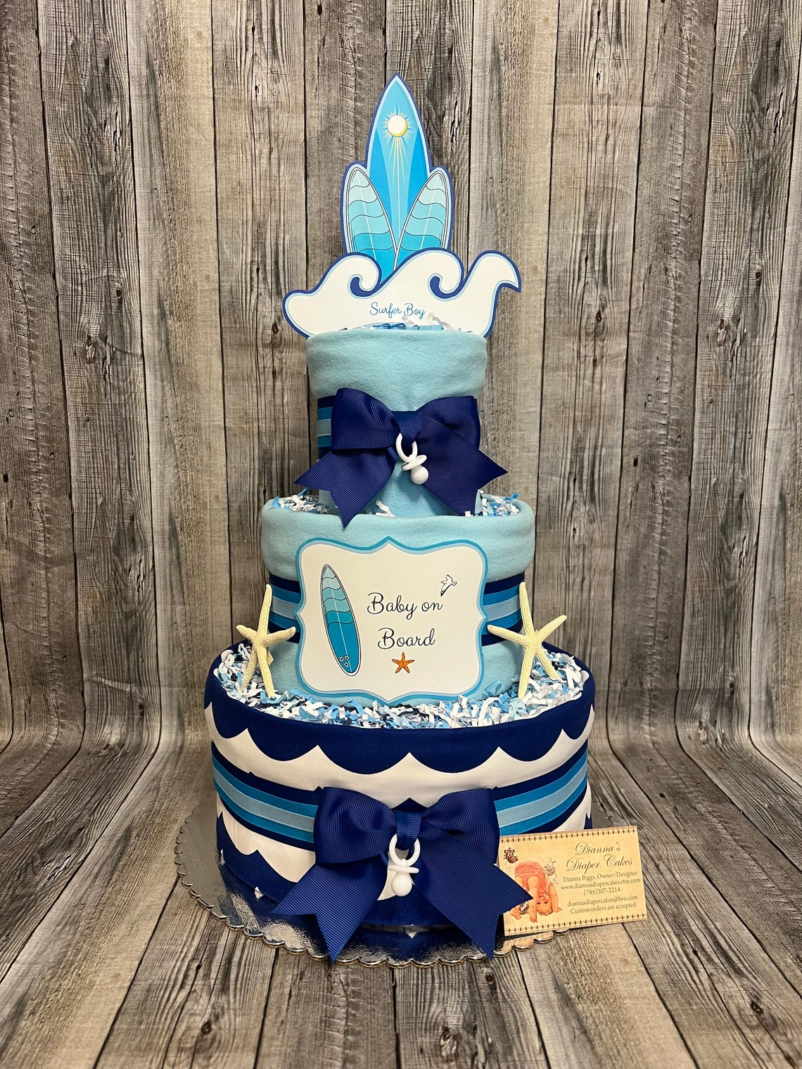 Baby Diaper Cake Surfing Surfer Shower Centerpiece Gift Baby - Etsy