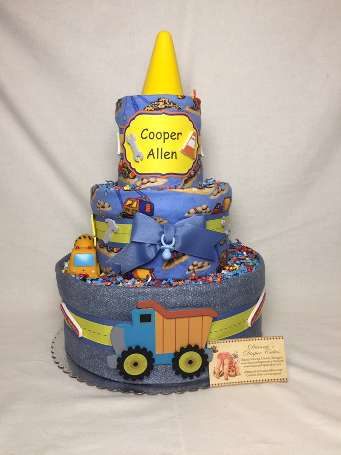 Construction Baby Diaper Cake Work Zone Shower Gift or Centerpiece - Etsy