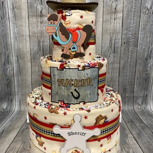 Baby Diaper Cake Cowboy Country Shower Gift Centerpiece | Etsy