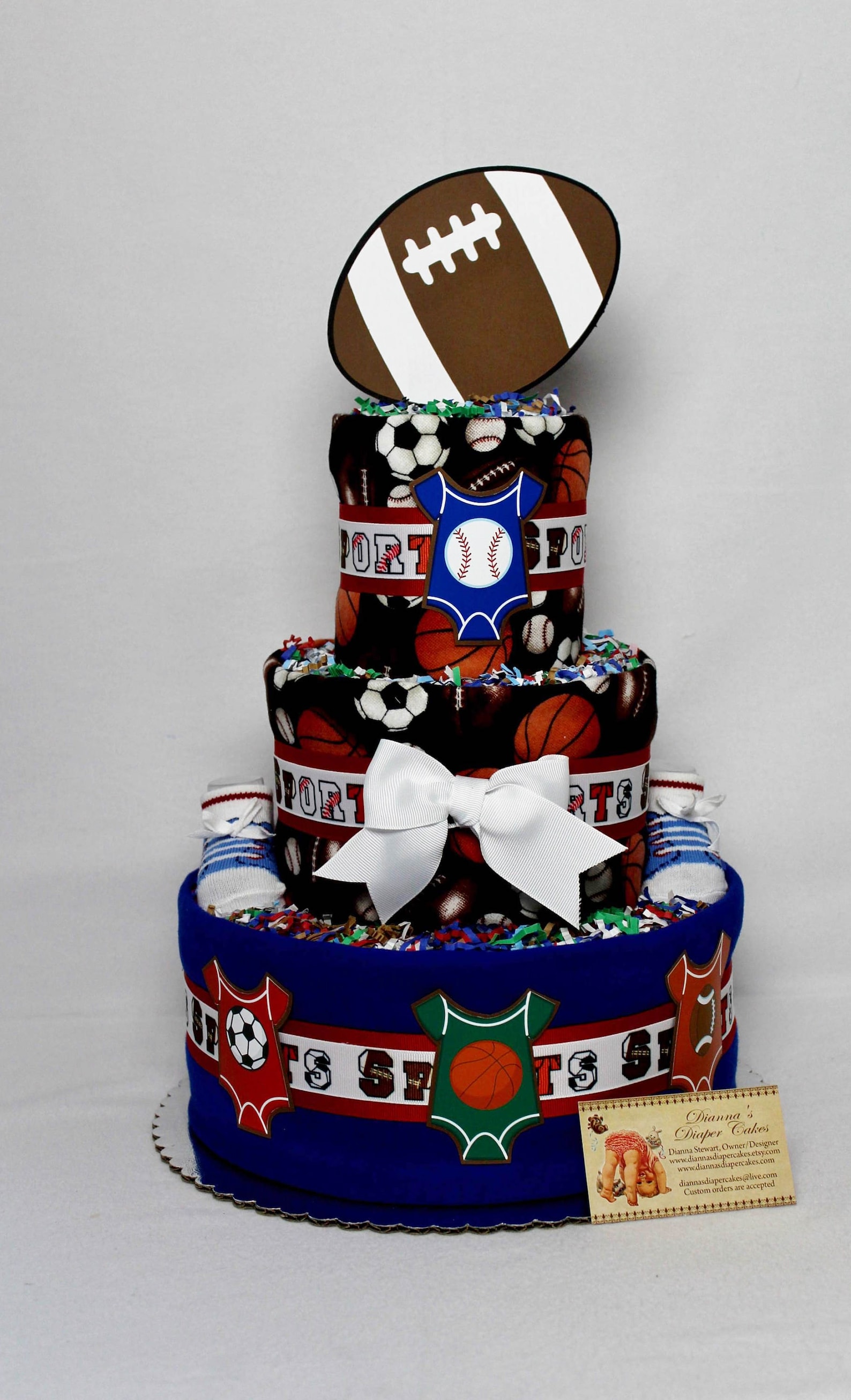 Sports Baby Diaper Cake Shower Gift or Centerpiece - Etsy