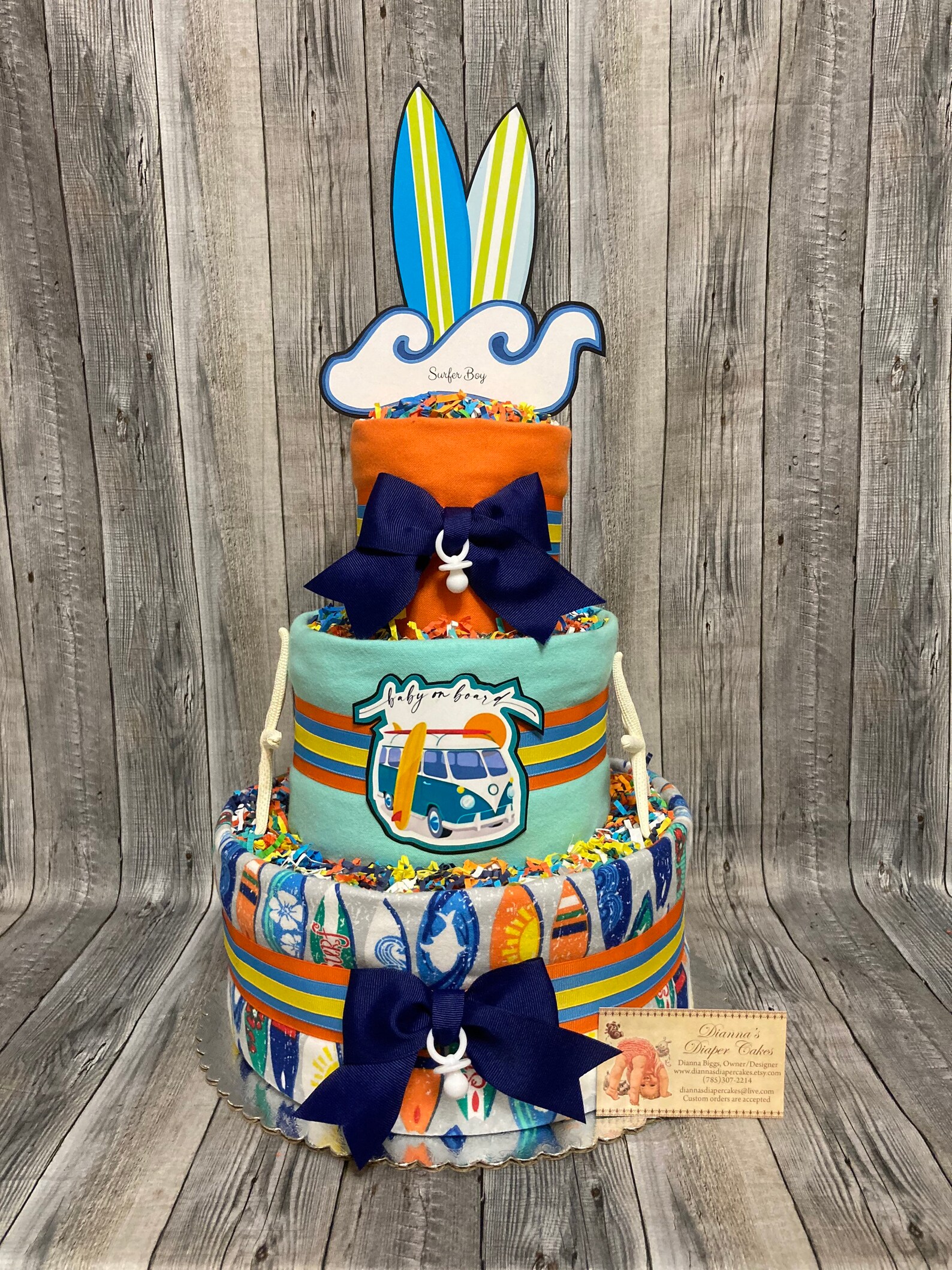 Baby Diaper Cake Surfing Surfer Shower Centerpiece Gift Baby | Etsy