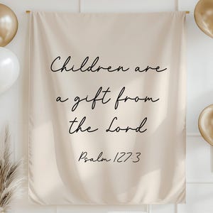 Christian Baby Shower Banner Custom Bible Verse Backdrop Religious Baby ...