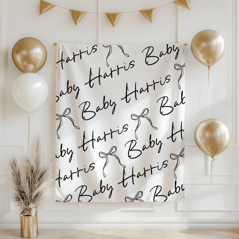 Baby Shower Banner, Custom Backdrop, Personalized Baby Shower Sign ...