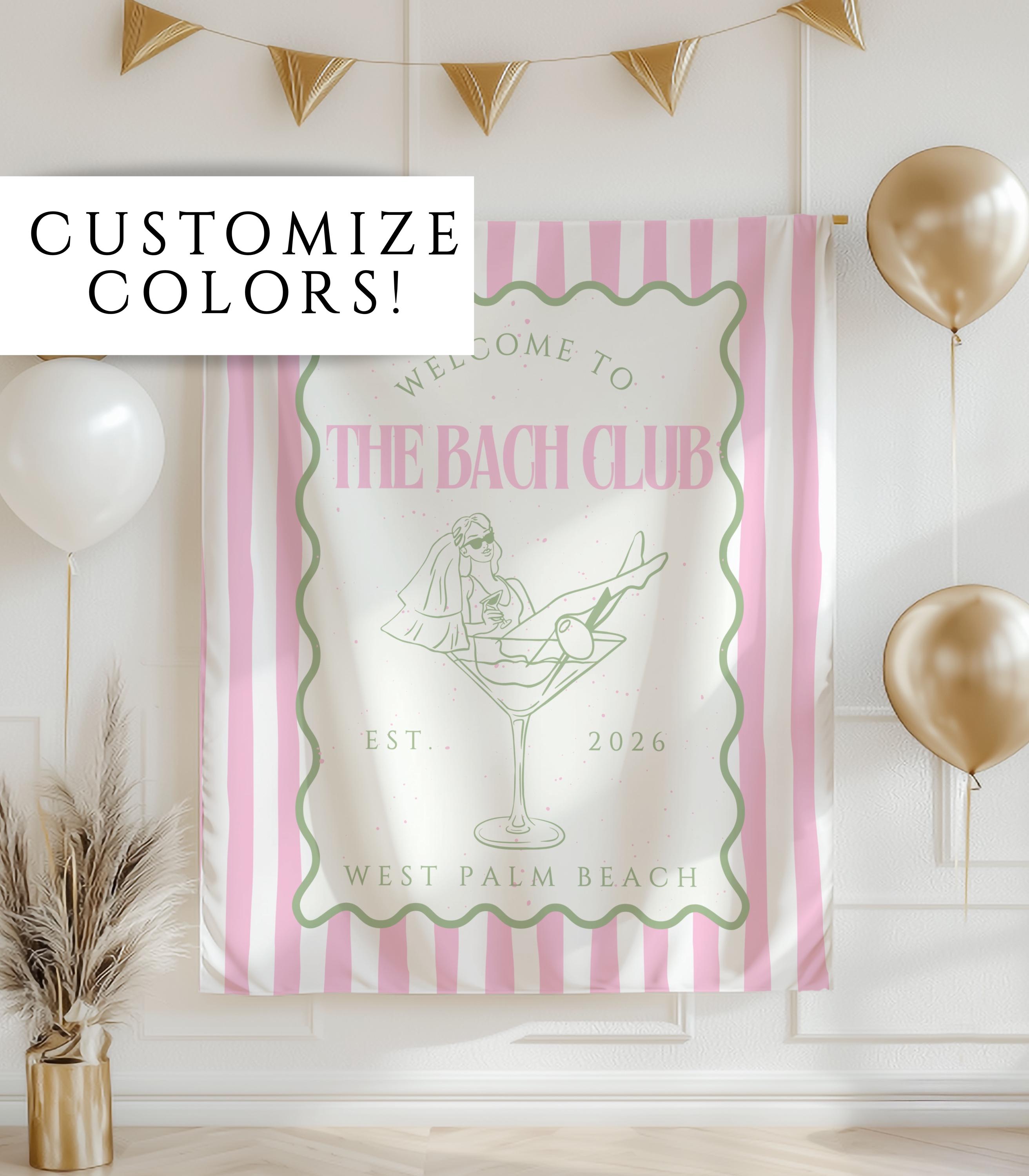 The Bach Club Bachelorette Banner Custom Color Party Backdrop Bridal ...