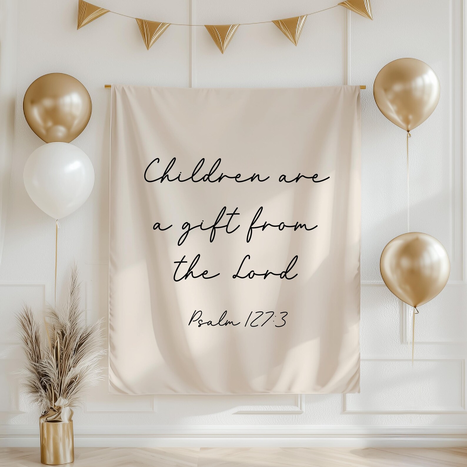 Christian Baby Shower Banner Custom Bible Verse Backdrop Religious Baby ...