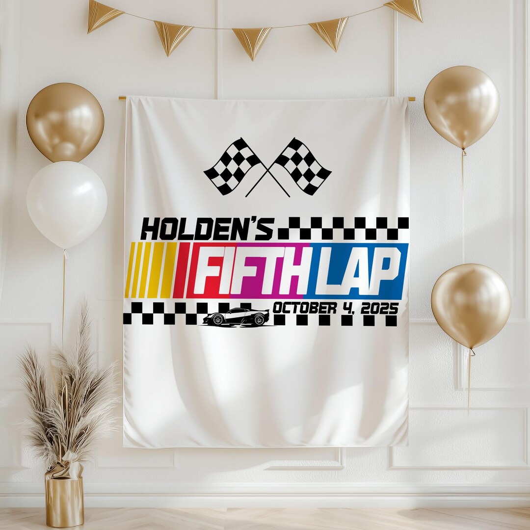 Race Car Birthday Banner Custom Racing Party Sign Any Age Birthday ...