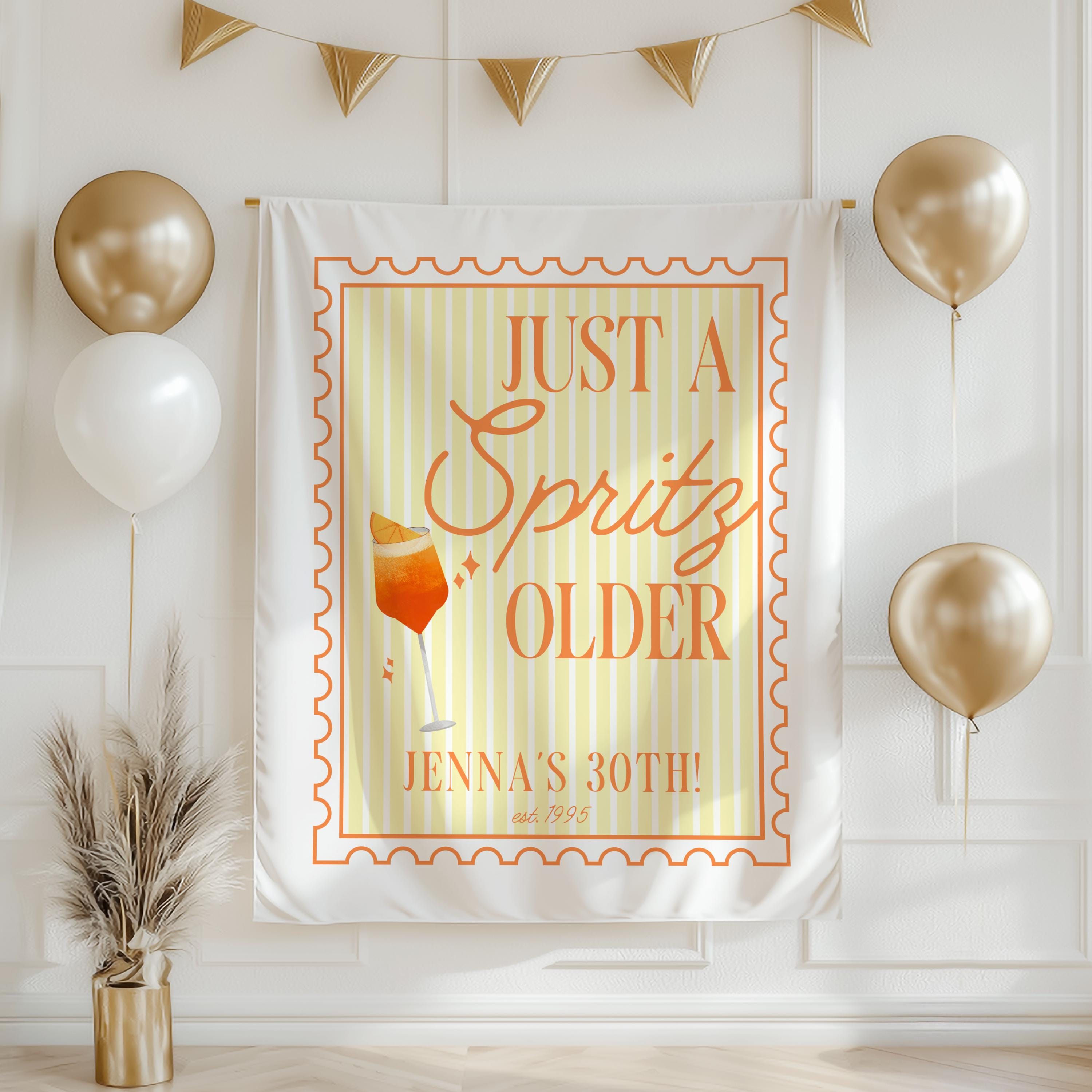 Just a Spritz Older Banner Spritz Birthday Decor Italian Cocktail Party ...