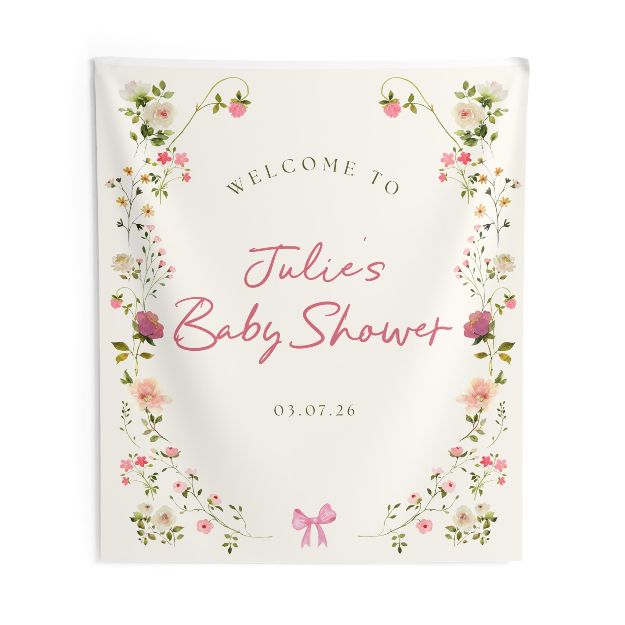 Floral Baby Shower Banner Wildflower Baby in Bloom Baby Shower ...