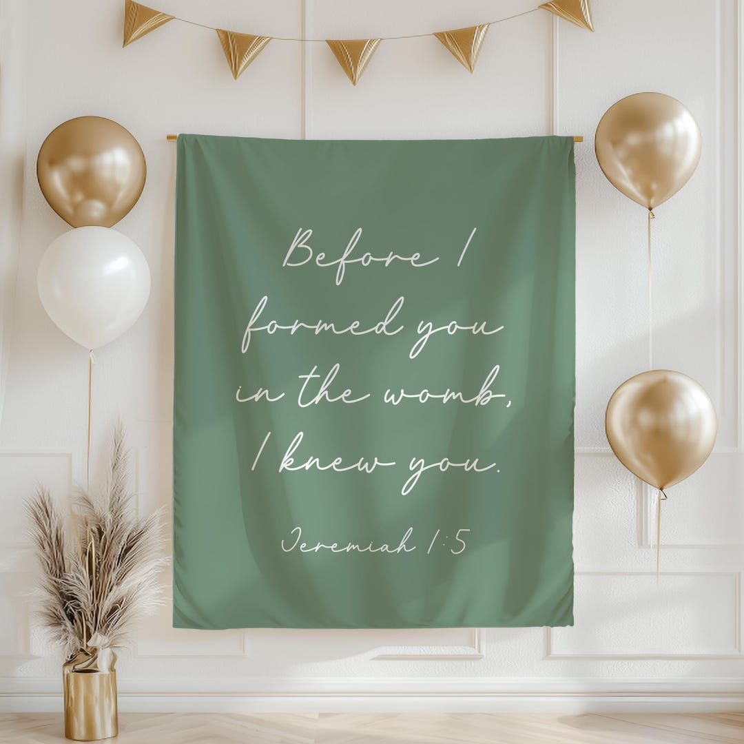Christian Baby Shower Banner Custom Bible Verse Backdrop Religious Baby ...