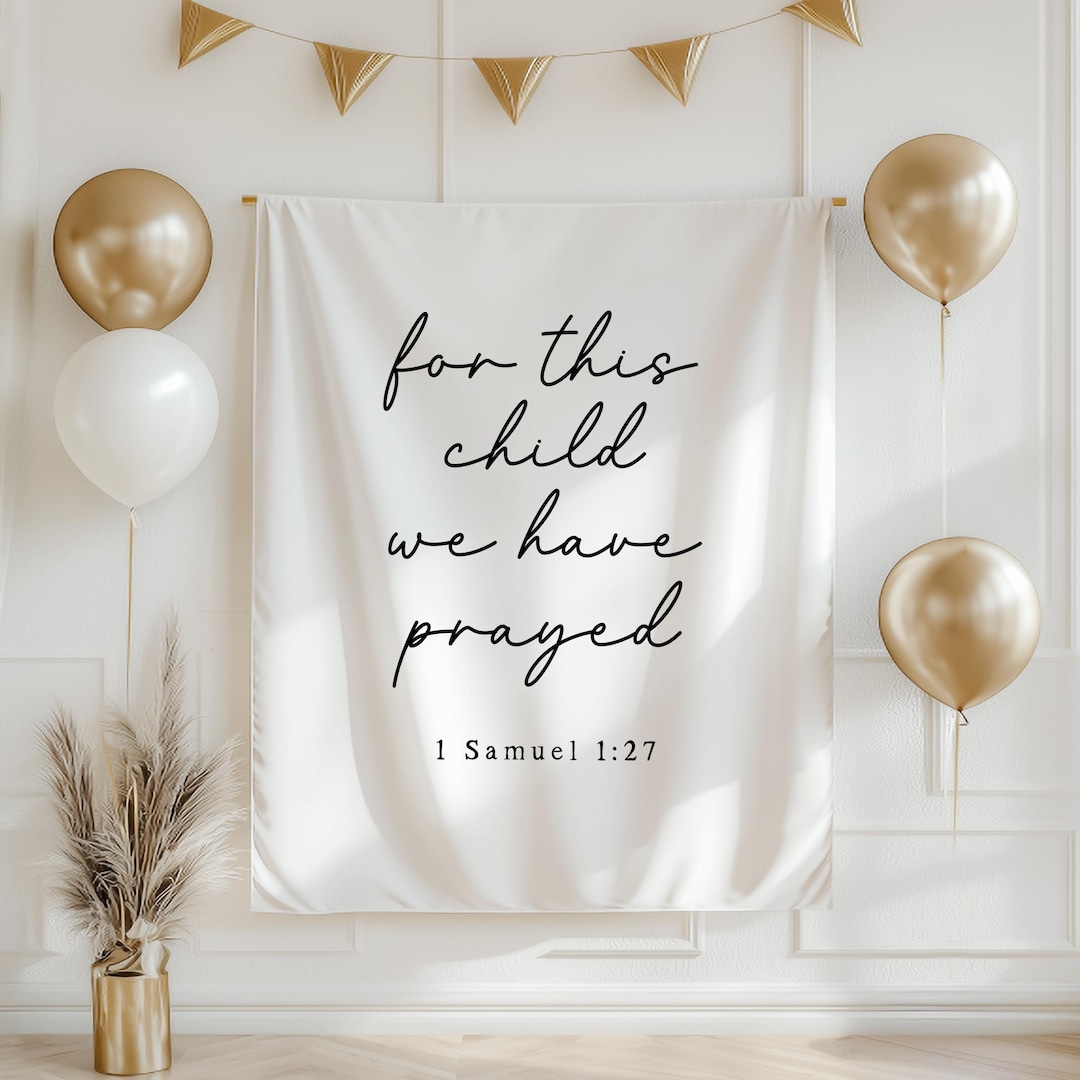 For This Child We Have Prayed Banner Christian Baby Shower Banner 1 ...