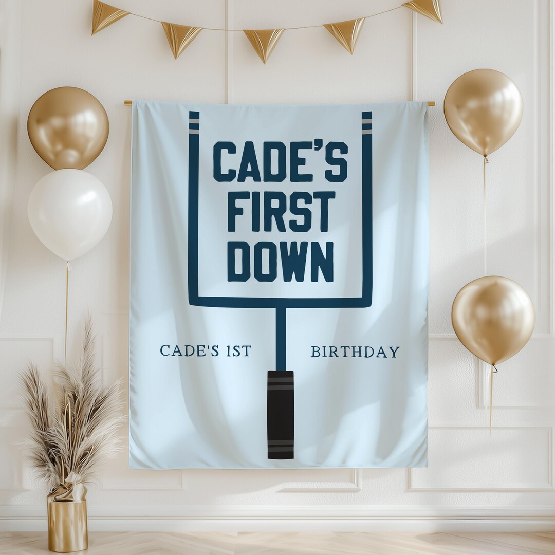 First Down Birthday Banner Football Birthday Party Decor 1st Birthday ...