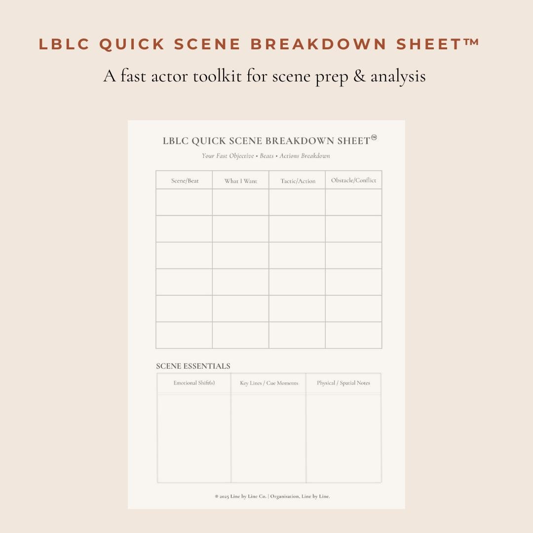 Actor Scene Breakdown Sheet • Beat & Objective Analysis (PDF) - Etsy