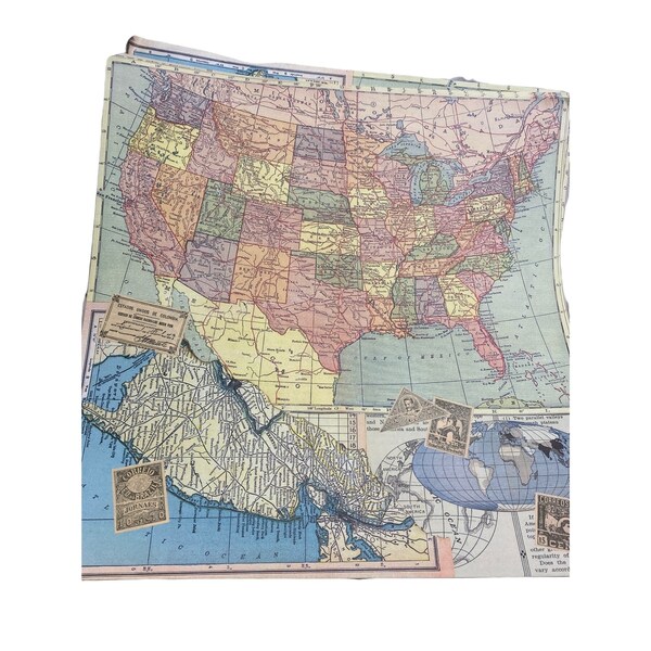 Vintage Usa Map - Etsy