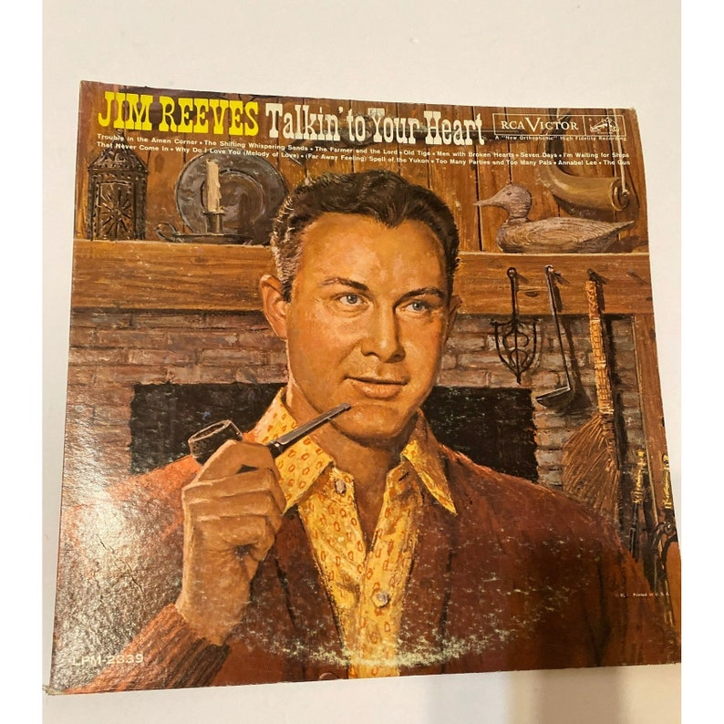 Vintage Vinyl Record Jim Reeves Talkin to Your Heart - Etsy