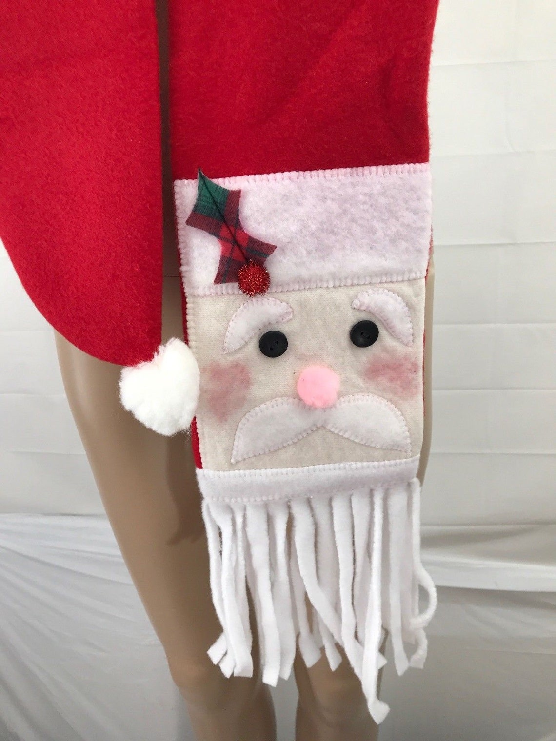 Handmade Fleece Christmas Santa Scarf One Size 33 - Etsy UK