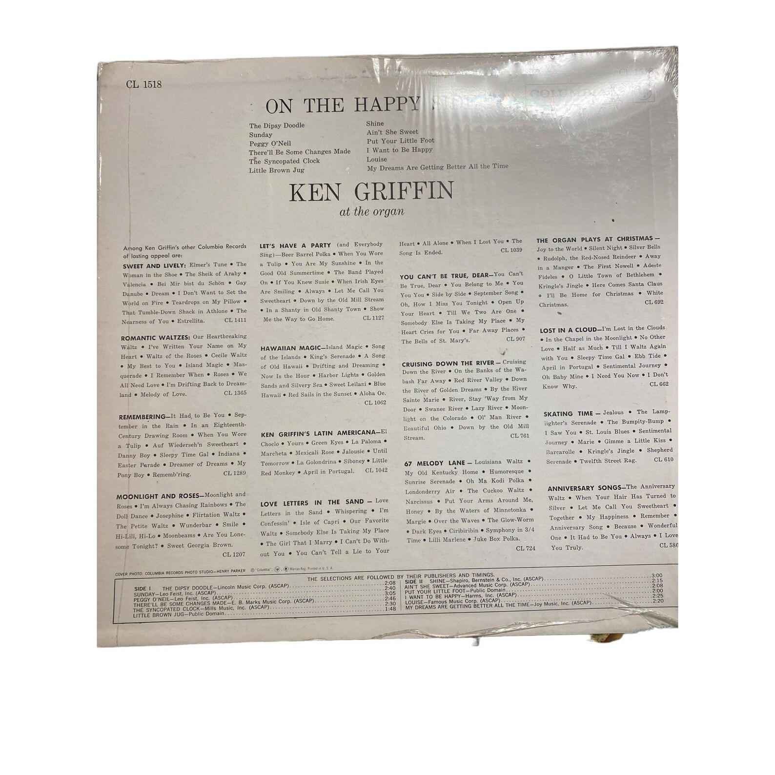 Vintage Vinyl Record Ken Griffin on the Happy Side - Etsy