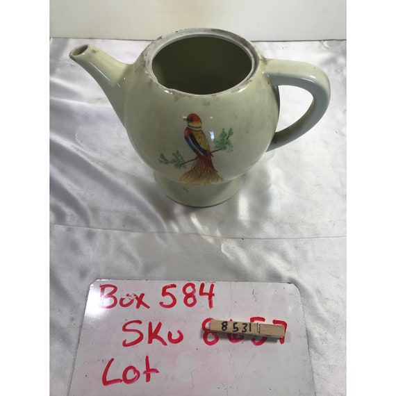 Kitchen & Dining AS IS vintage bird designed teapot planter prop Coffee ...