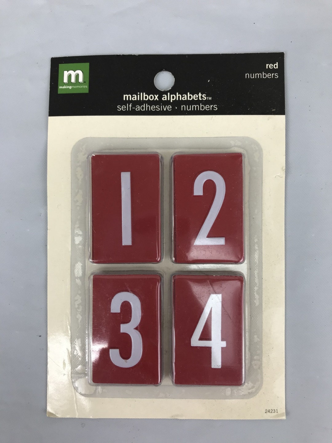 Mailbox Alphabet Self Adhesive Numbers Red White Altered Art Scrapbook ...