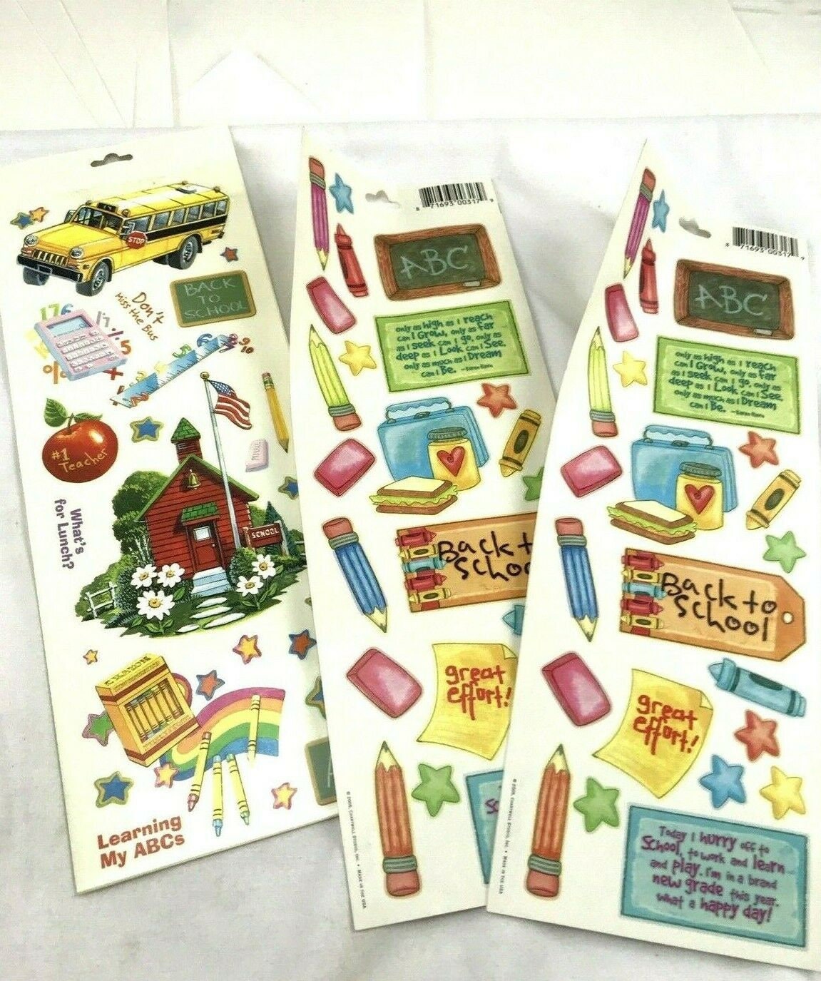 Lot of 3 School Themed Stickers Scrapbook Card Making - Etsy UK