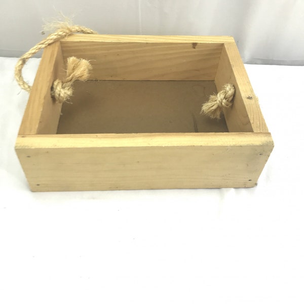 Wooden Box With Rope Handles - Etsy