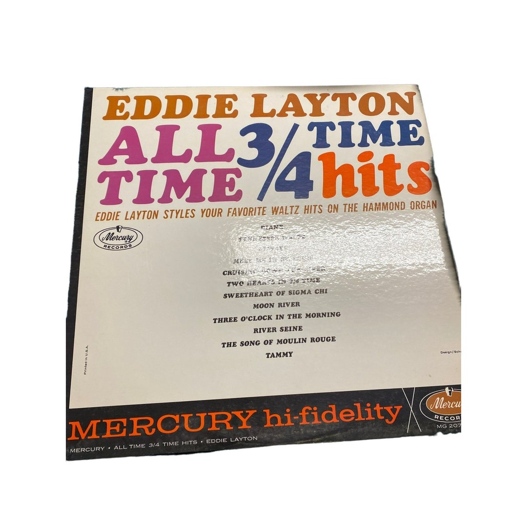 Vintage Vinyl Record Eddie Layton All Time 3/4 Time Hits - Etsy