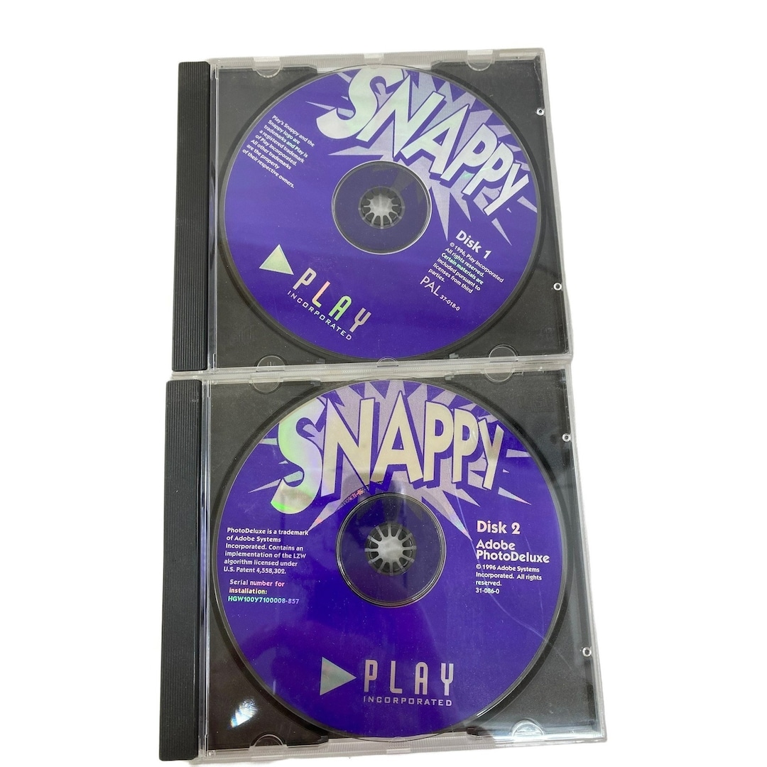 Vintage Set of 2 Snappy Adobe Photoshop Disc 1-2 Cd Rom - Etsy