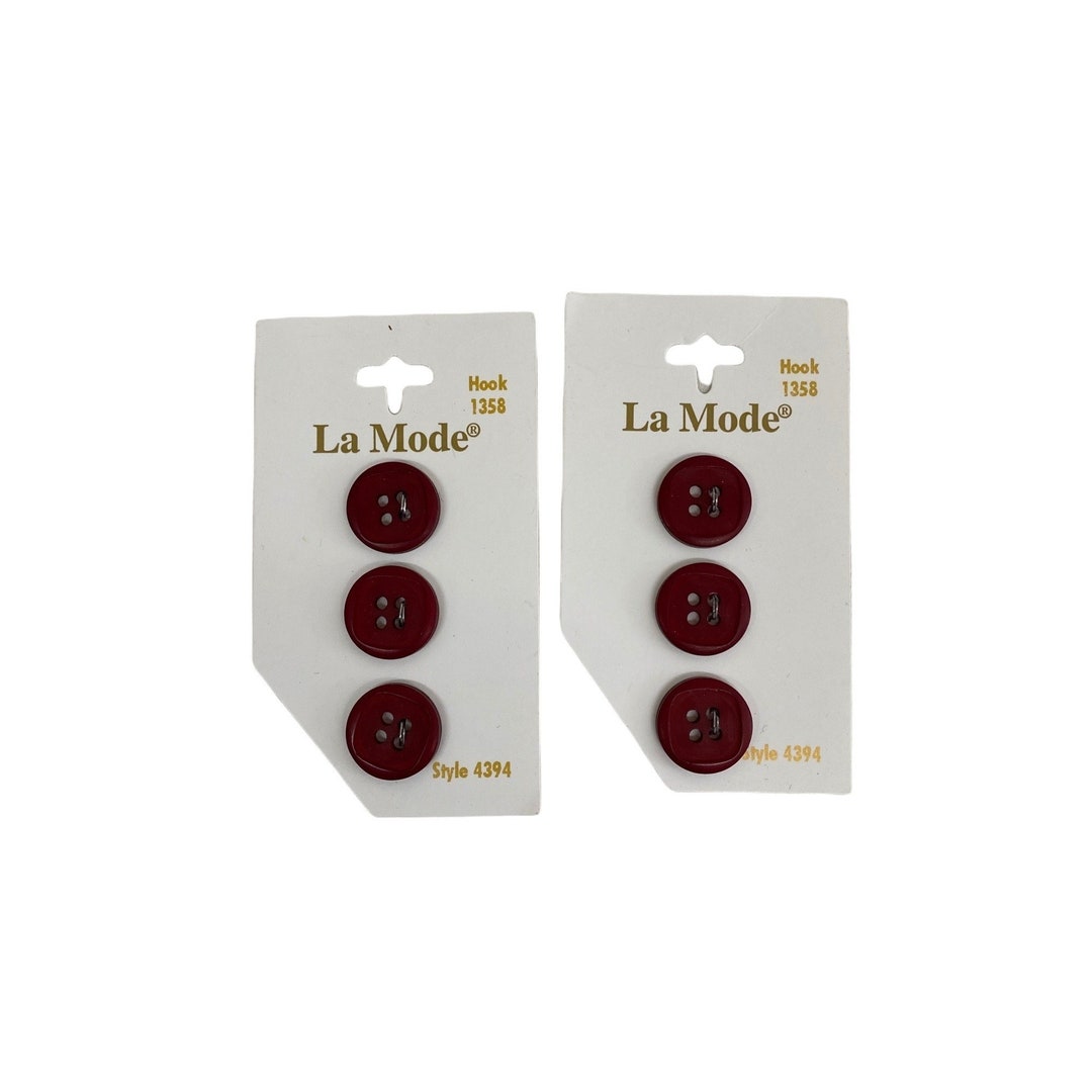 Vintage 6 Pc Red Plastic Buttons Sewing Craft NWT - Etsy