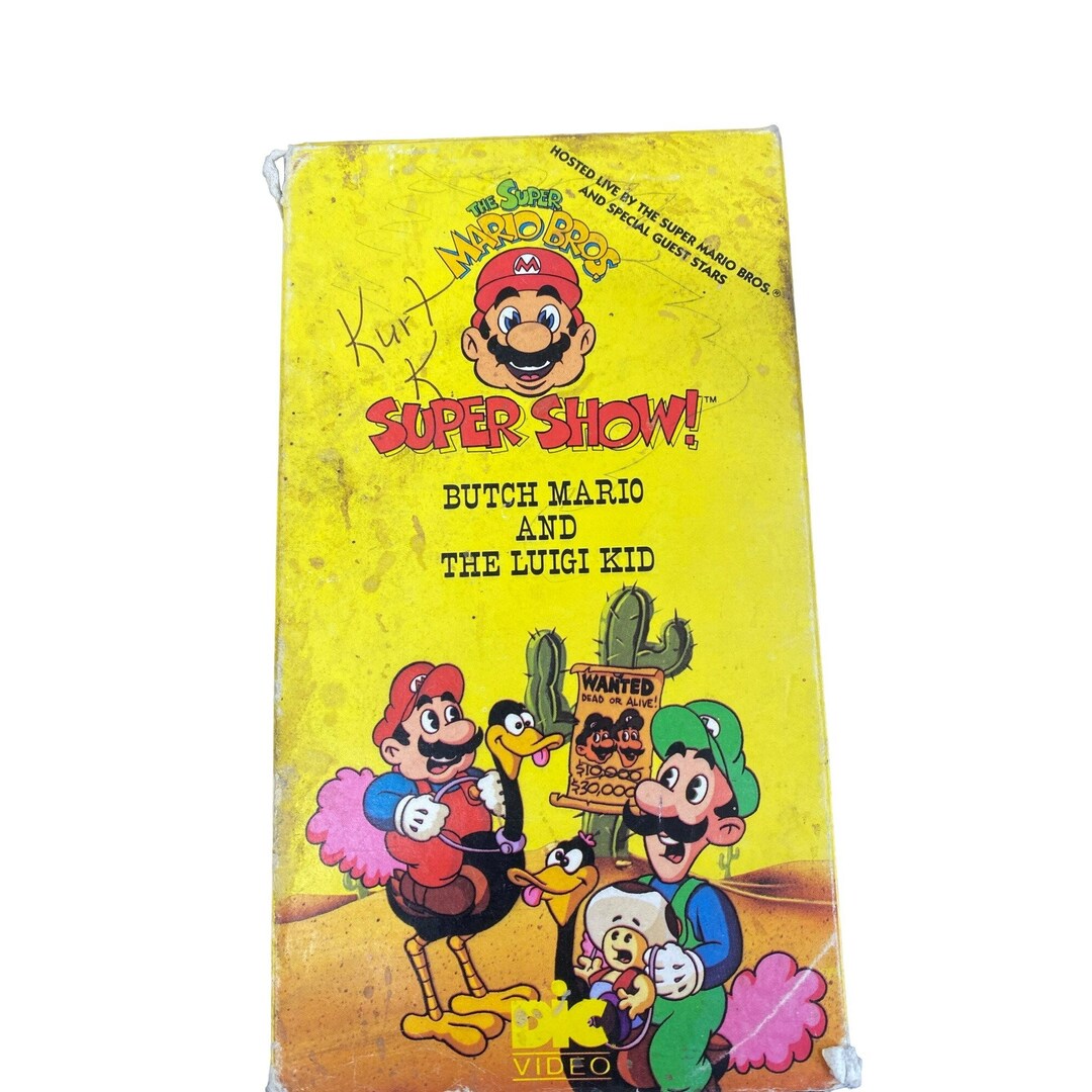 Vintage Super Mario Brothers Super Show Butch Mario Luigi Kid VHS Tape ...