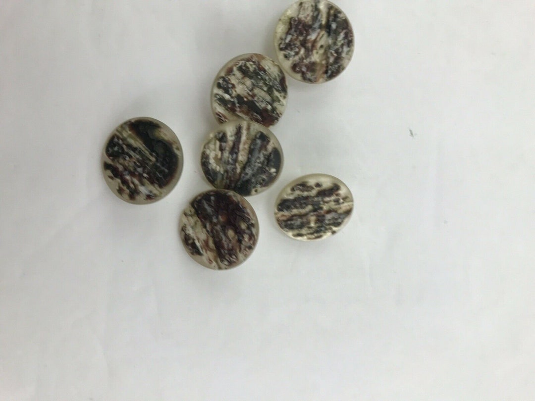 Set of 6 Clear and Brown Shank Buttons - Etsy