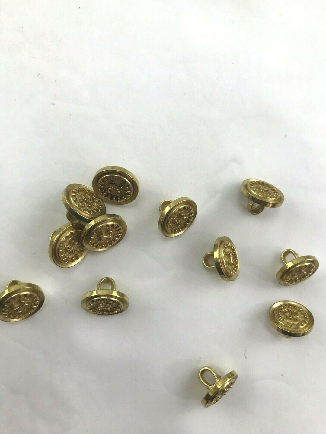 Set of 12 Gold Shank Buttons Craft Sewing - Etsy