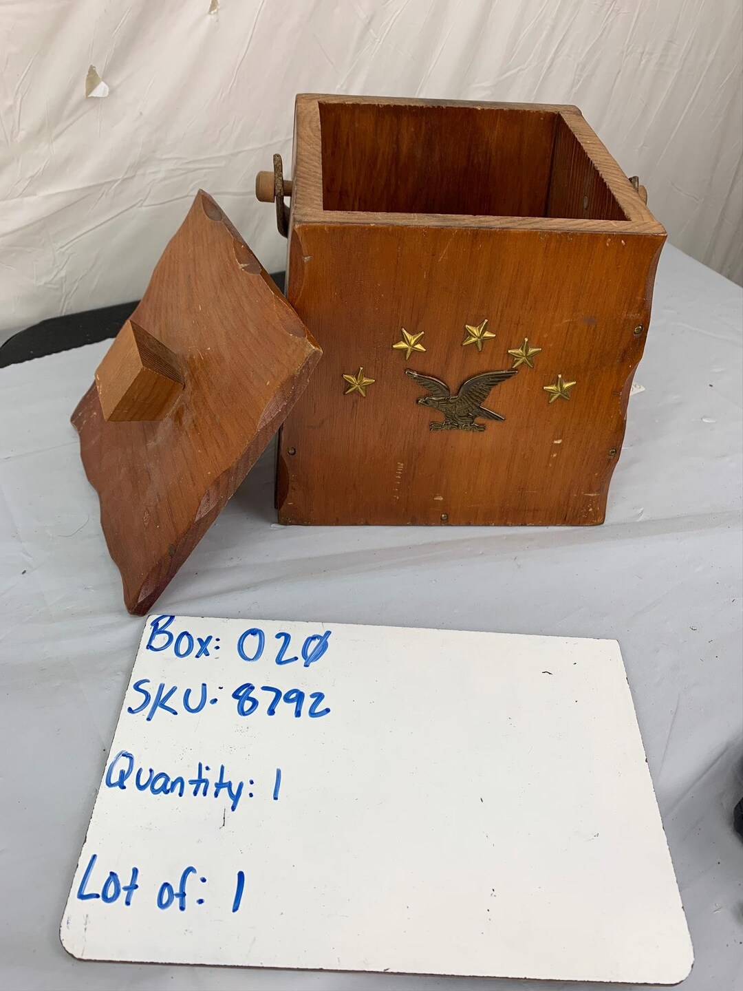 MCM Wooden Storage Box With Lid Handle - Etsy